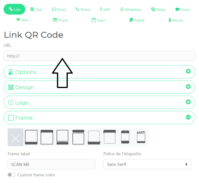 How to create a URL in a QR code generator - 4qrcode